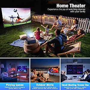 5G WiFi Bluetooth 4K Projector, Autofocus 450 ANSI Lumen Full HD Native 1080P Projector, Outdoor Projector Auto 6D Keystone, 50% Zoom, 300” Display Movie Projector for Home Theater