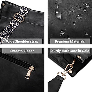 AUYOCO Vegan Leather Crossbody Bags for Women, Crossbody Purse with 2 Guitar Straps Zipped Pockets Handbag Shoulder Bag