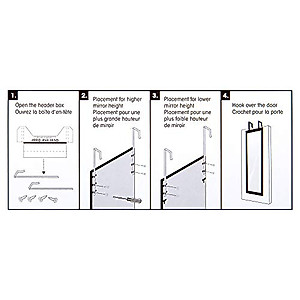 Truu Design Over-The-Door Classic Full Length Mirror,12 x 48 inches, Black, Wall Mounted Mirror, Large Body Mirror with Rectangular Framed for Bedroom Bathroom Living Room Décor