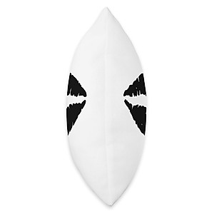 Sexy Mouth Lips Hot Black and White Lipstick Kiss Throw Pillow