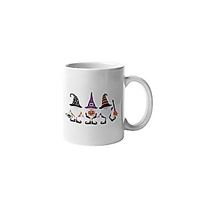 Halloween Gnomes Coffee Mug Cute Seasonal Jack O'lantern Funny Motivation Inspiration 11-ounce White Ceramic Cup CMP00098