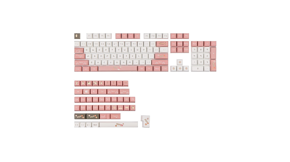 EPOMAKER MIA Cat Keycap Set - Bright, Durable PBT for Gaming & Typing