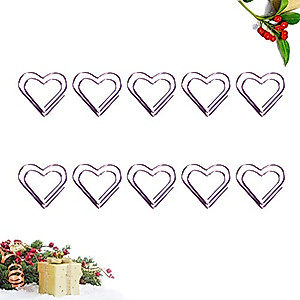 NUOBESTY 20Pcs Love Heart Shaped Paper Clips Holder Metal Note Clips Bookmark Marking Clamp Page Marker Document Organizing Clip for Office School Wedding Decoration Purple