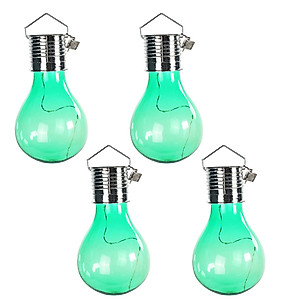 YDJoo Solar Hanging Lights Outdoor Solar Globe Lantern Light with Hook Solar Globe LED Hanging Decorative Lights Solar Garden Lights for Garden Patio Yard Tree, 4 Pack (Green)