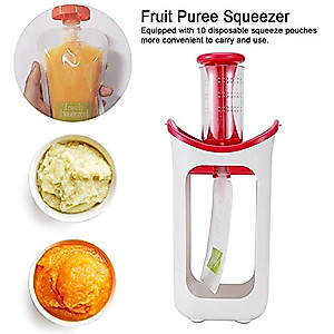 Squeeze Station, Pouch Filling Station for Homemade Babies and Toddlers Semi-Solid Food Portable Puree Squeezer Tool Consisting Subpackage Bag