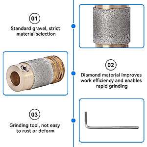 Agatige Diamond Grinding Bit, 5/8" Glass Grinder for Stained Glass, Bits Standard Fine Diamond Grinder Bits Stained Glass Diamond Grinder Bit Head Tools Diamond Grinding Wheel for Glass Grinder,MCBL58