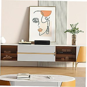 IMIKEYA Full Length Mirror Stand, Wooden Floor Mirror Base Dressing Mirror Holder Support Picture Frame Rack Wood Artwork Display Bracket for Bedroom Living Room Black