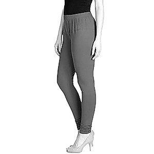 ladyline Extra Long Churidar Leggings Plain Cotton Indian Yoga Workout Pants for Women (2XL-3XL-White)