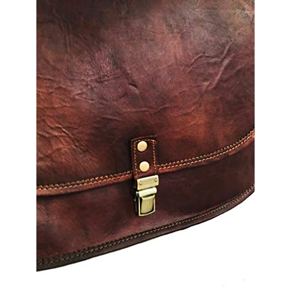 cuero 14 Inch Leather Crossbody Satchel Ladies Purse Women Shoulder Bag Tote Travel Purse Genuine Leather (brown)