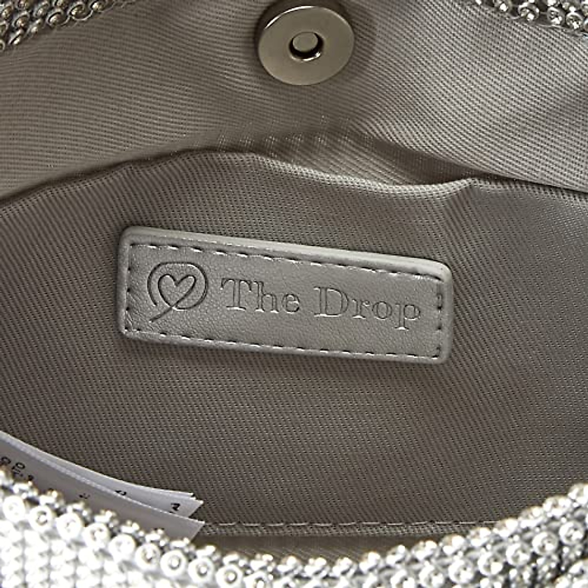 The Drop Women's Anusha Rhinestone Twisted Handle Shoulder Bag, Silver, One Size