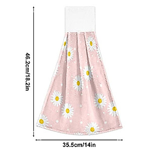 xigua Hand Wowels Pink Daisy Hand Towels for Bathroom Kitchen Hanging Hand Towels Ultra Soft and Highly Absorbent Quick-Dry Hand Towels 18.2x14in