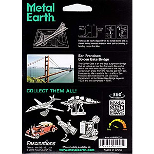 Fascinations Metal Earth San Francisco Golden Gate Bridge 3D Metal Model Kit