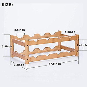 Riipoo Wine Rack Countertop, Wine Racks Shelf, Wine Bottle Holder for Pantry Cabinet Bar, Refrigerator, 2 Tier