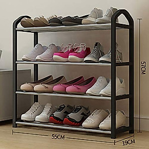 TAZSJG Shoe Rack Aluminum Metal Standing Shoe Rack Shoes Storage Shelf Home Organizer Accessories Shoe Rack