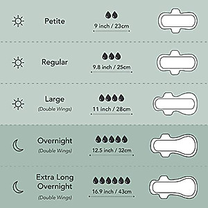 Rael Pads for Women, Organic Cotton Cover - Period Pads with Wings, Feminine Care, Sanitary Napkins, Heavy Absorbency, Unscented, Ultra Thin (Overnight, 20 Count)