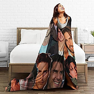 Tom Cruise Collage Blanket Ultra-Soft Micro Fleece Lightweight Warm Throw Blanket Suitable for Bedrooms Sofa and Travel Air Conditioning