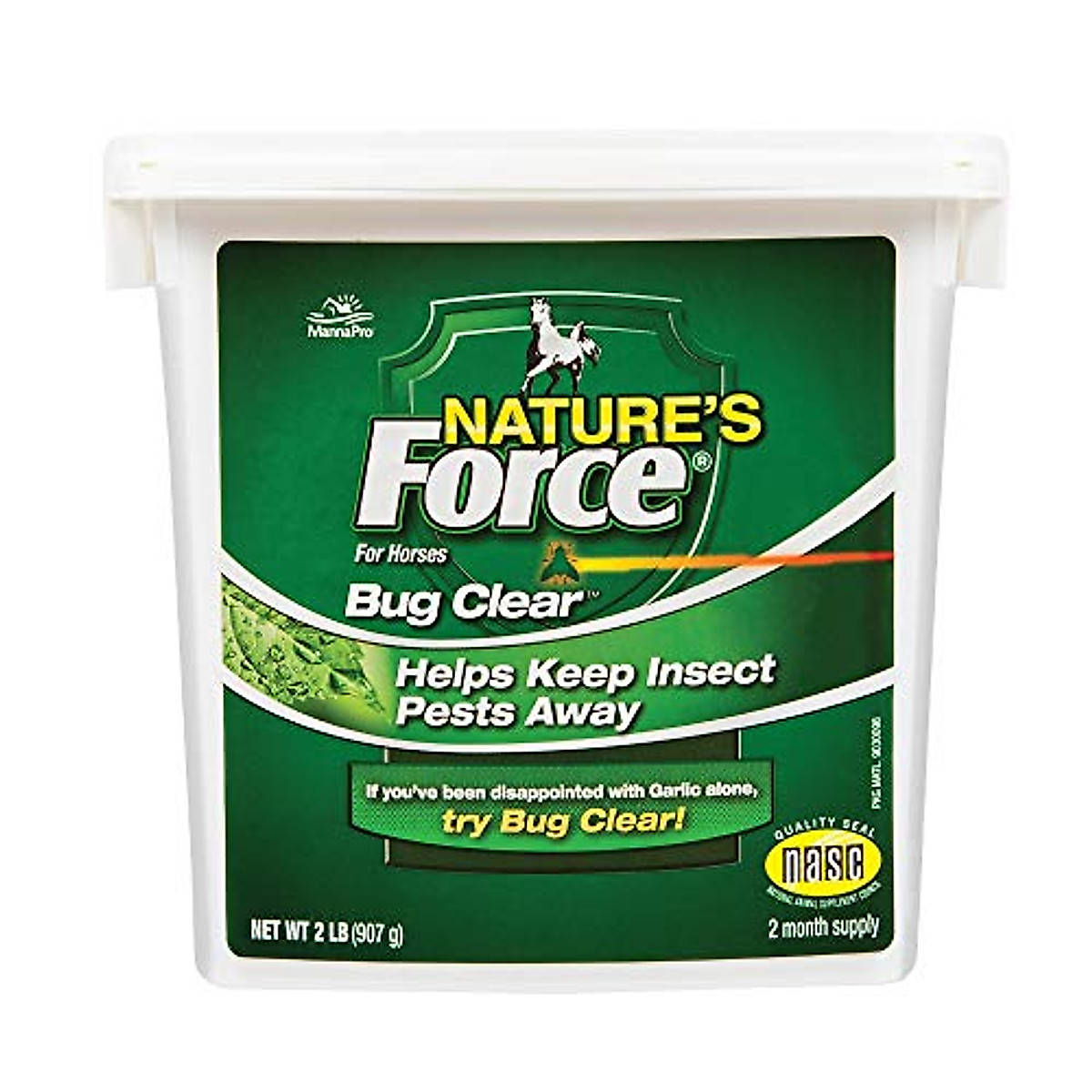 Manna Pro Nature's Force Bug Clear | All Natural Equine Supplement for Insect Control | 2 Pounds
