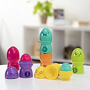 Fat Brain Toys Toomies Hide & Squeak Egg Stack - Sort 'n Match Egg Stackers Baby Toys & Gifts for Ages 1 to 10