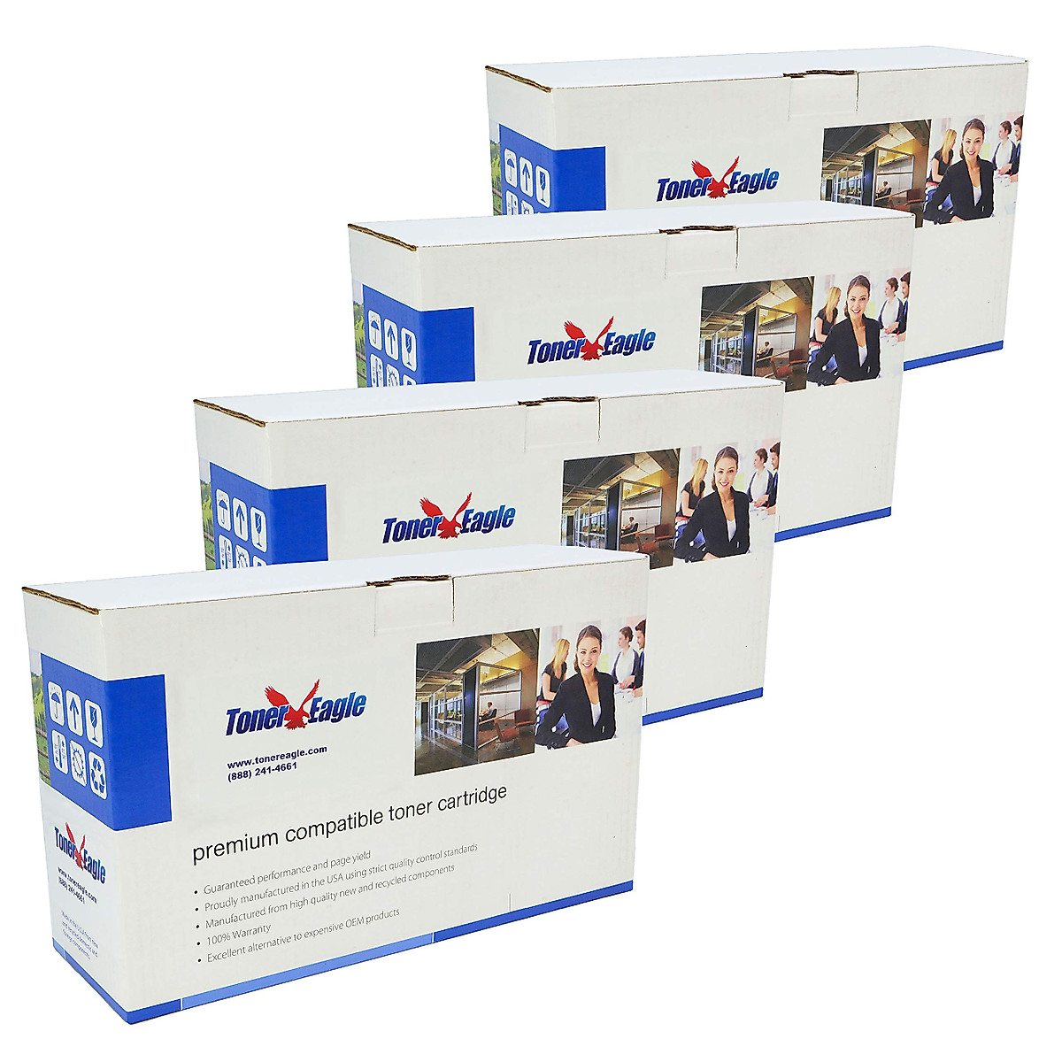 Toner Eagle Remanufactured Toner Cartridge for Lexmark 71B10K0 71B10C0 71B10Y0 71B10M0 (Color, 4 Pack) Works in Lexmark CS317 CS317dn CX317 CX317dn