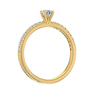 0.36 Carat Prong Set Solitaire Diamond Engagement Ring Band in 14K Yellow Gold (Ring Size 7.25)