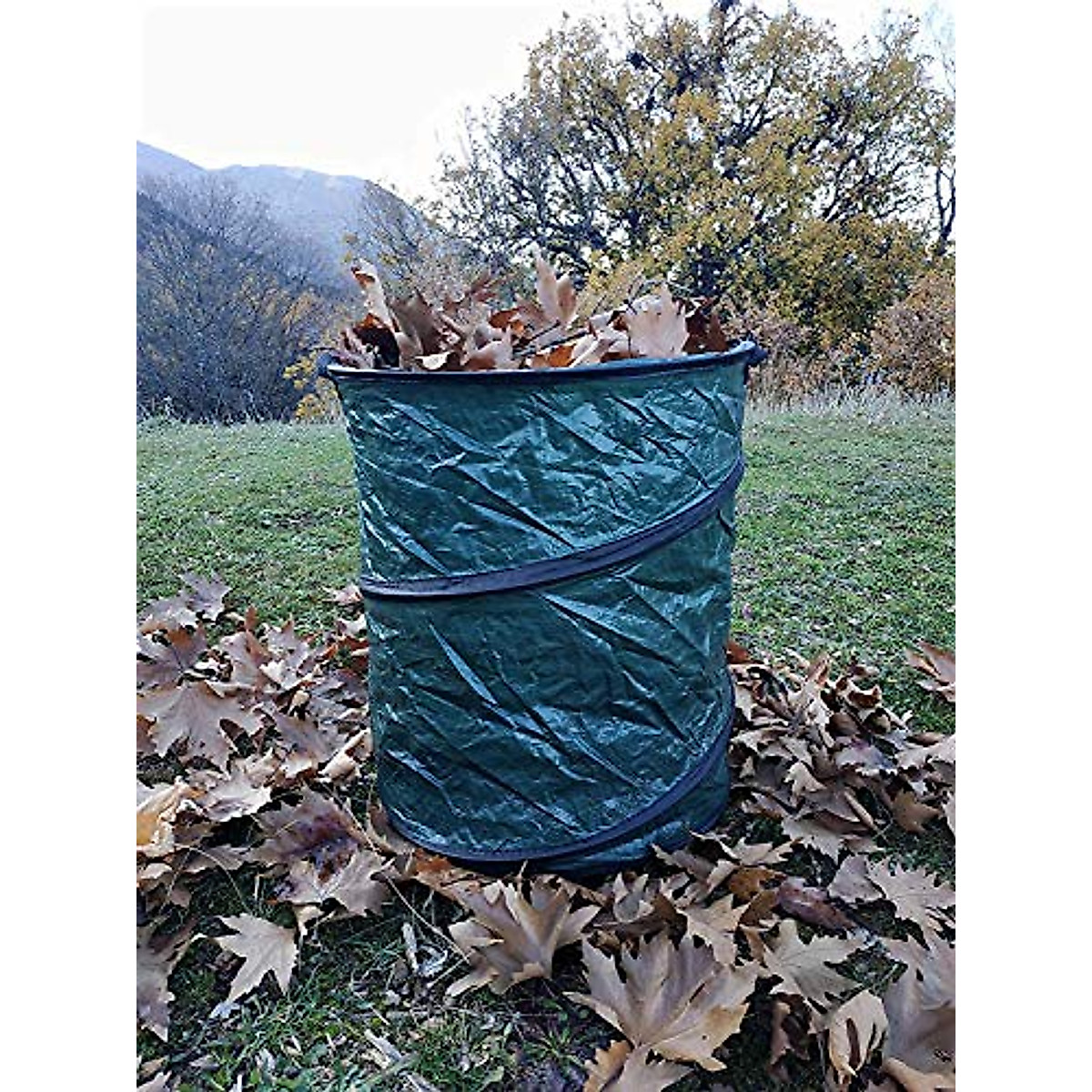 Pop Up Bin Collapsible Organizer Leaf Bag Trash Can 20-Gallon Portable Hanging Folding Organizer Camping Outdoor Garden & Ebook