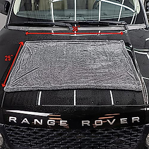 ExoForma Mega Car Drying Towel from No Streaks, Scratches, or Water Spots - Large Premium 1200 GSM Microfiber - Double Twist Pile & Edgeless Design for 1 Quick & Effortless Dry - 24” x 36”