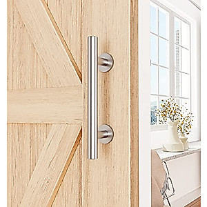 ZEKOO 12'' Sliding Barn Door Handle Hardware Two-Side Design Brushed Finish Stainless Steel Garden Gate Shed Pull Handle