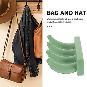 HOLIDYOYO Silicone Hooks Coat Hanger with 4 Hooks Adhesive Wall Hooks for Towels Keys Hats and More No Drilling Required Suitable for Kitchen and Bathroom Creative Banana Design Green