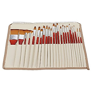Paint Brush Set, Painting Brushes Good Adsorption Gift 24Pcs Nylon Hair Wood Handle for Craft Coloring for Drawing