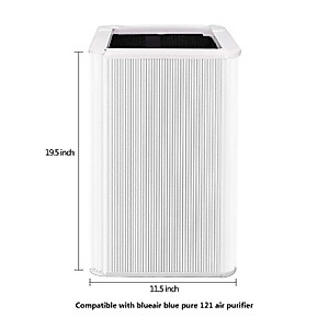 Blue Pure 121 Relacement Filter, Compatible with Blueair Blue Pure 121 Air Purifier, Particle and Activated Carbon Filter Captures Bacteria, Odors, Smoke, Dust
