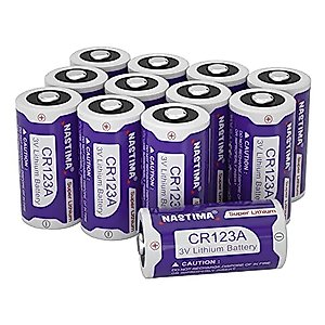 NASTIMA 12 Pack CR123A Battery, 3V Lithium Battery 1600mAh for Flashlight, Intelligent Instrumentation, Alarm Systems