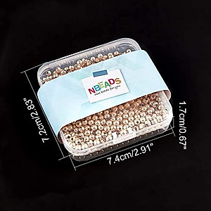 NBEADS About 1000 Pcs Real 18K Gold Plated Solid Brass Beads, 4mm Metal Spacer Beads, Golden Beads for Bracelet Necklace Earring Jewelry Making, 1.2mm Hole