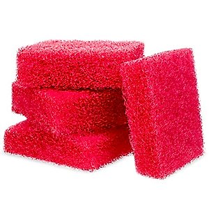 [4 Pack] Aquarium Cleaner for Glass Walls - Aquarium Scrubber - Hand Held Scraper Pad - Made in USA - Fish Tank Cleaning Tools Won't Scratch Glass - Aquarium Sponge for Turtle & Fish Tank