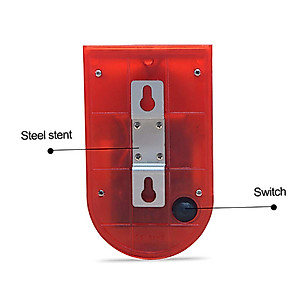 1 Pack Solar Outdoor Motion Sensor Alarm, Solar Powered Sound Alarm Strobe Light,110dB Motion Detector Security Alarm Loud Siren for Home Villa Farm Outdoor Yard