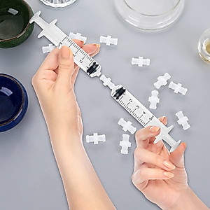 20 Pcs Syringe Adaptor, Luer Lock Female Luer Syringe to Syringe Transfer Joint Luer Lock Connector to Syringe Coupler Adapter Luer Adapter