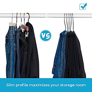 JS HANGER Open-Ended Pants Jean Hangers - 20 Pack Versatile Metal Non-Slip Hangers for Pants, Jeans, Trousers, Scarf - Space-Saving Clothes Hangers for Women Men, Grey, Gray