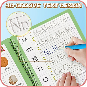 Learn-Journey Magic Practice Copybook for Kids, Reusable Writing Practice Book for Kids, Reusable Copybook Preschool for Kids Age 3-8 ​Calligraphy(5 Books with Pens)