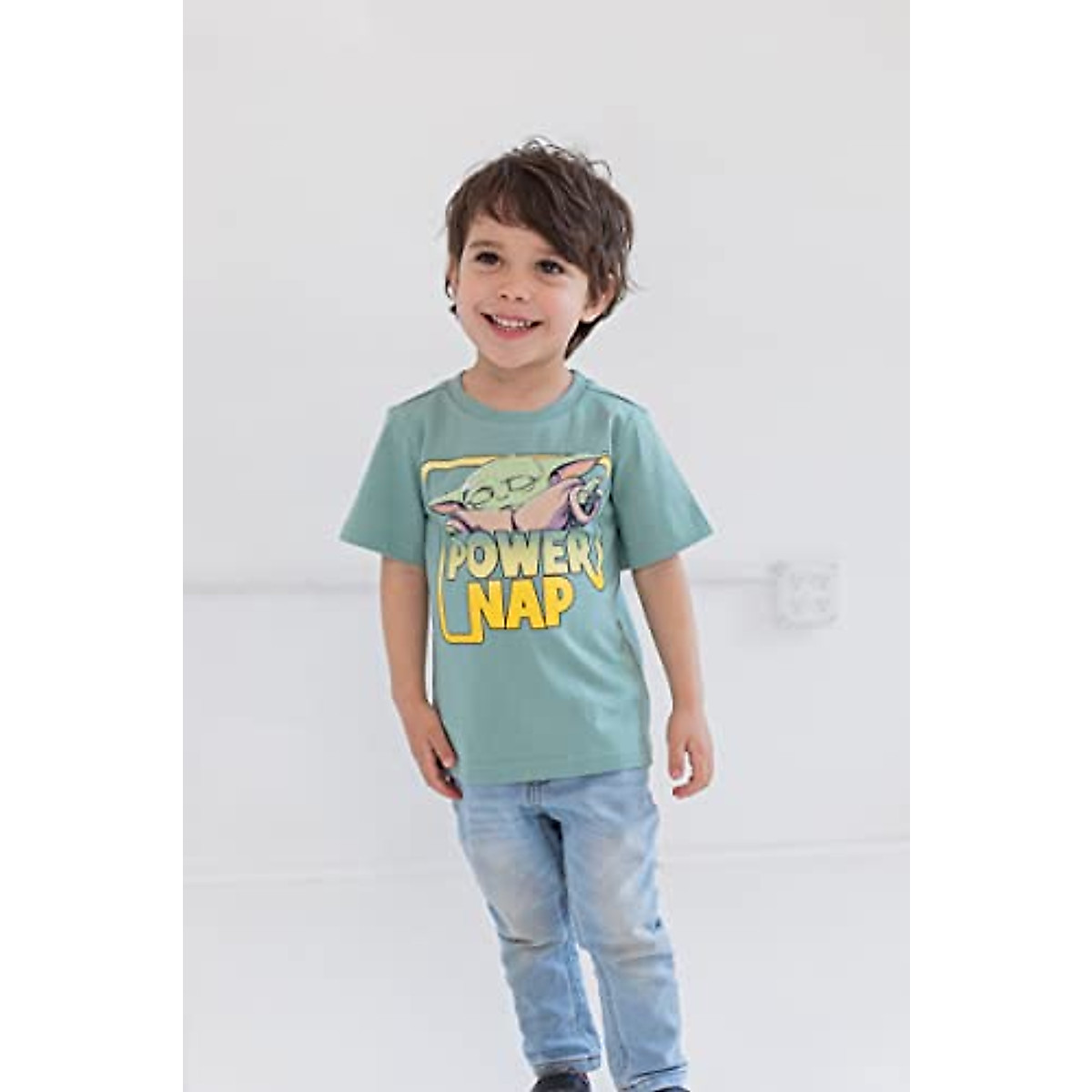 STAR WARS The Mandalorian The Child Toddler Boys 3 Pack T-Shirts Green/Blue/Gray 5T