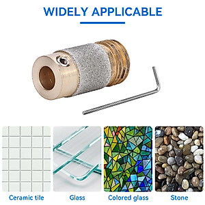 Agatige Diamond Grinding Bit, 5/8" Glass Grinder for Stained Glass, Bits Standard Fine Diamond Grinder Bits Stained Glass Diamond Grinder Bit Head Tools Diamond Grinding Wheel for Glass Grinder,MCBL58