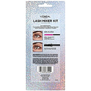 L'Oreal Paris Makeup Voluminous Lash Paradise Mascara for Eyelash Volume and L'Oreal Telescopic Mascara for Lengthening Lashes, Blackest Black, 1 Count of Each