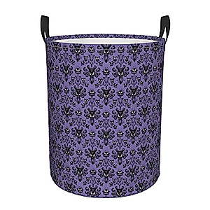 Haunted Mansion Laundry Basket Waterproof Round Laundry Hamper With Handle Household Storage Basket