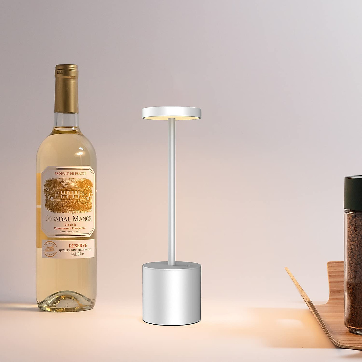 2 Pack Cordless LED Table Lamp, 5000 mAh Rechargeable Battery 3 Lighting Modes Dimmable Light Portable Desk Lamps, for Restaurant, Terrace (Brown)