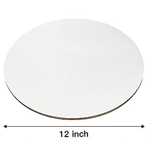 CHERRY 25-Pack 12 inch Sturdy Round Cake Boards, White Cardboard Cake Circles plate Scalloped Base,Pack of 25