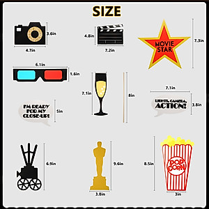 LASLU Movie - Hollywood Party Photo Booth Props Kit - 33 Count