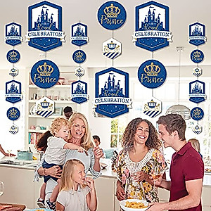 Big Dot of Happiness Royal Prince Charming - Baby Shower or Birthday Party DIY Dangler Backdrop - Hanging Vertical Decorations - 30 Pieces