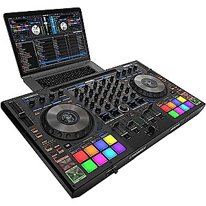Reloop MIXON 8 Pro DJ Controller for Serato DJ and Algoriddim djay Software Bundle with Gator GMC-2222 Mixer Dust Cover, Polsen Studio Headphones, and 2x XLR-XLR Cable