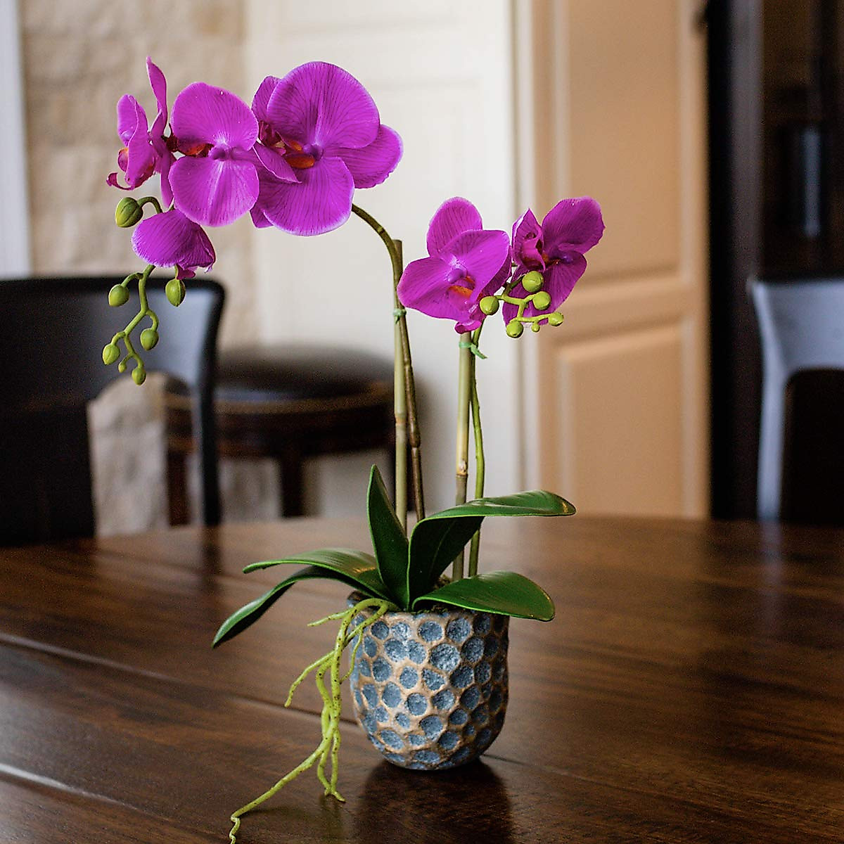 QUI-LO Perennial Gardens 18"-22" H Artificial Orchid Flowers, Fake Orchid, Artificial Orchids, Faux Orchid, Silk Orchids, Fake Flowers, Orchids Artificial Flowers (Rose)