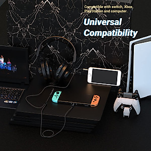Cubilux AM-2 Headset Connector Compatible with Xbox One/360 PS4/PS5 Switch for Streaming Gameplay Audio to Phone/PC, Game Chat Mixer Cable