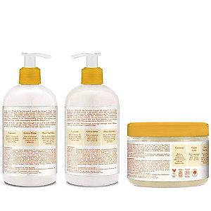 Shea Moisture Coconut Custard Make It Last Wash N’ Go Trio Shampoo, Conditioner And Hair Styler Set