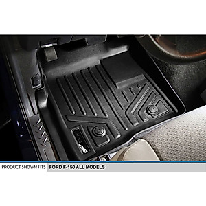 MAXLINER Custom Fit Floor Mats 2 Row Liner Set Black Compatible with 2009-2010 Ford F-150 SuperCrew Cab